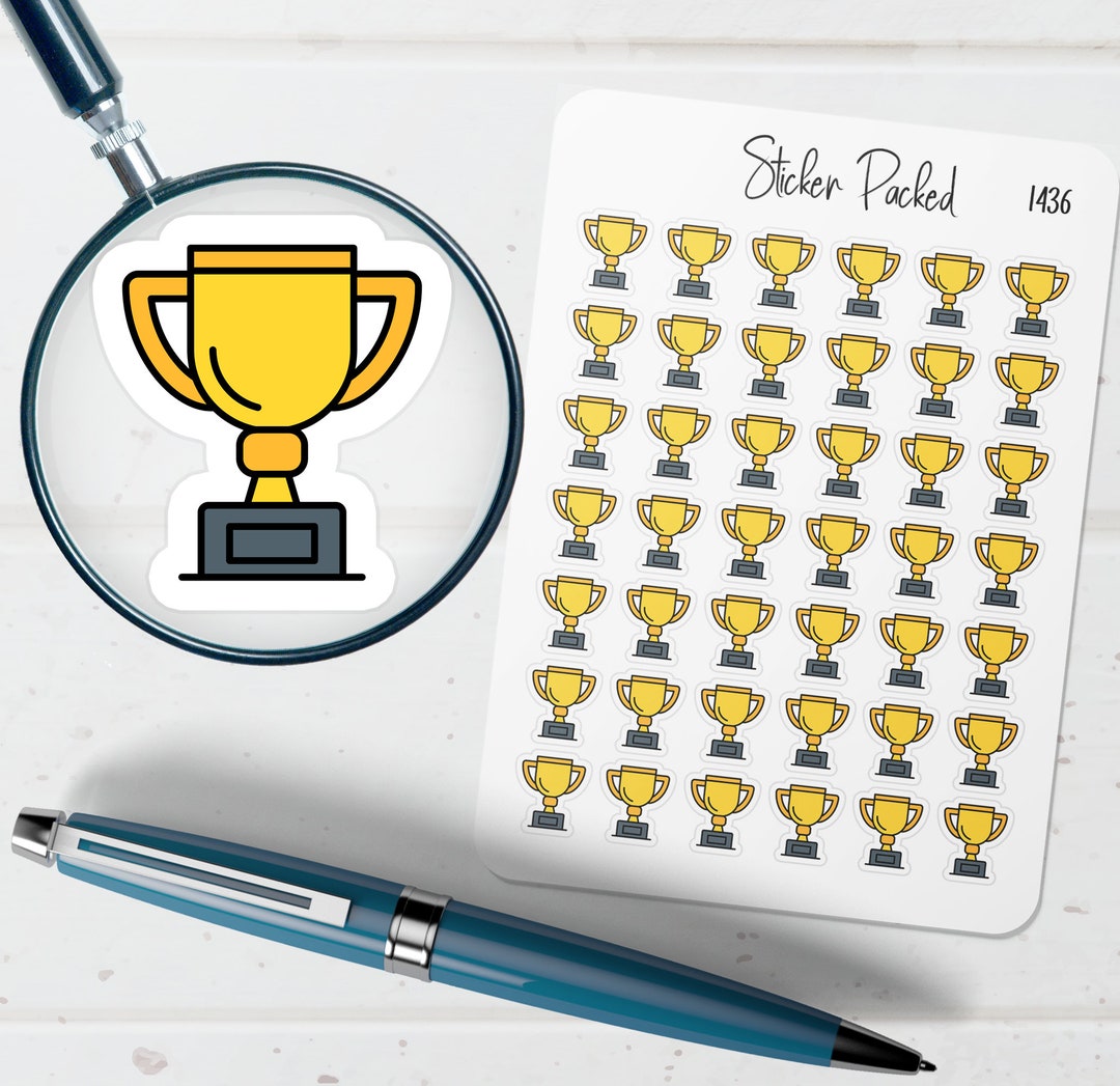 Trophy Planner Sticker Trophy Icon Sticker Trophy Sticker - Etsy