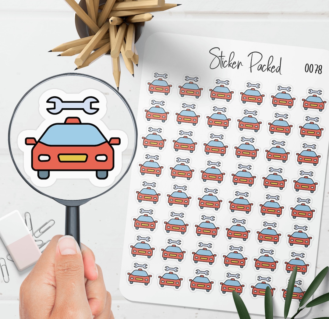 Car Service Planner Sticker Car Service Icon Sticker Car - Etsy