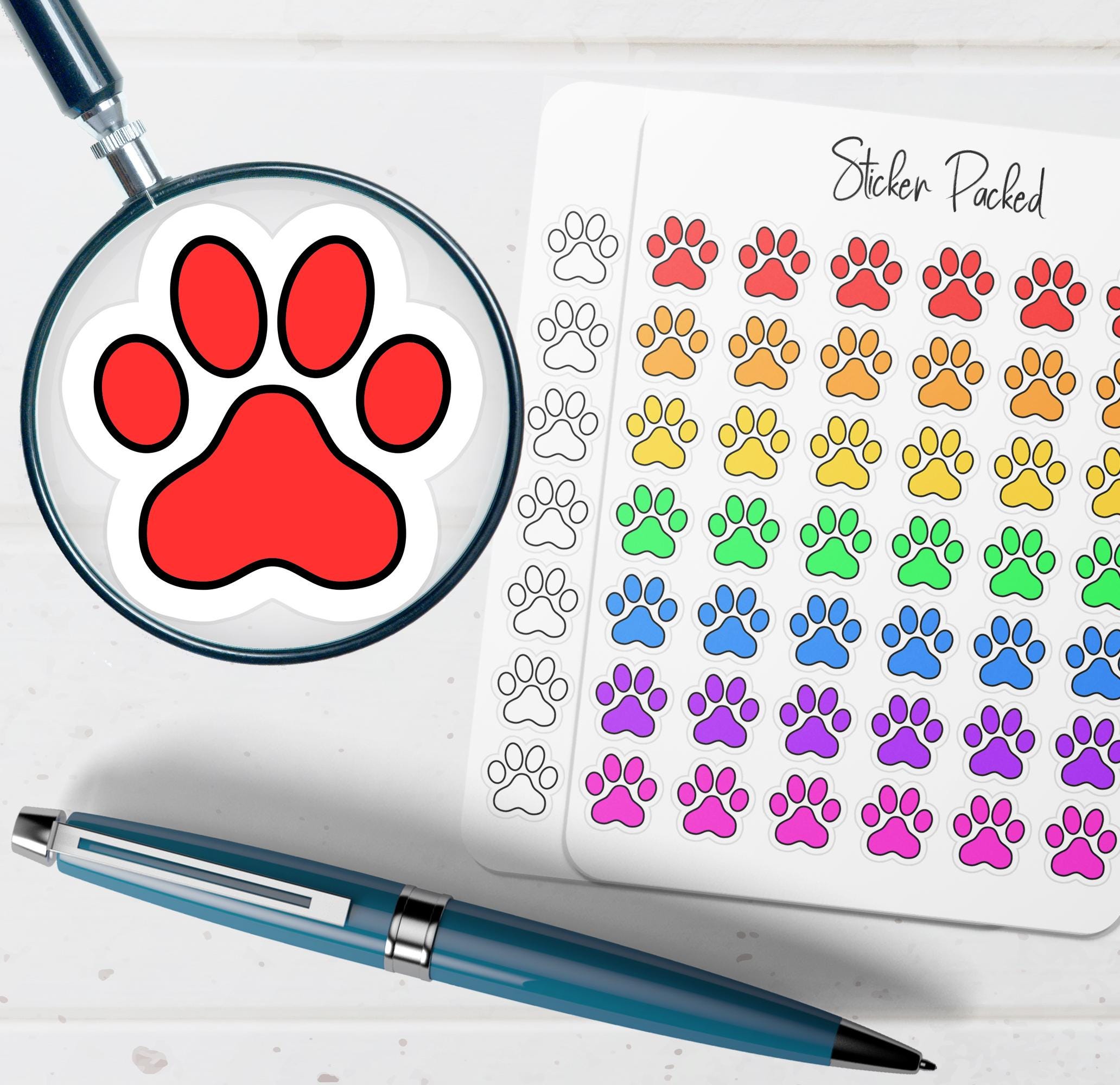 Paw Print Planner Stickers Dog Paw Planner Stickers Pet Stickers for ...