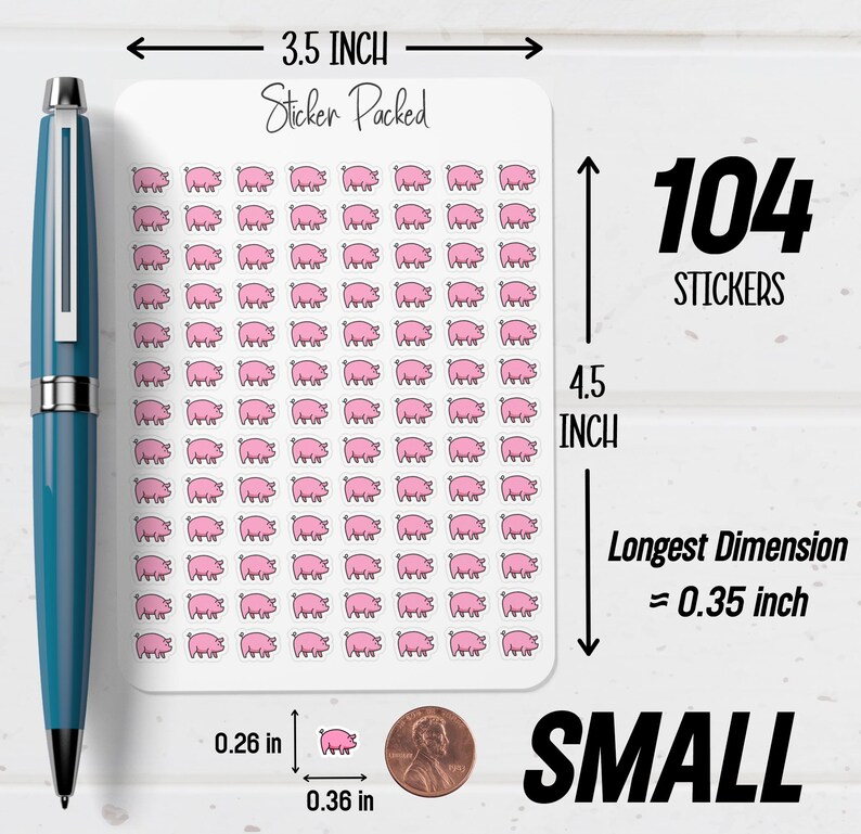 Pig Planner Sticker Pig Icon Sticker Pig Sticker - Etsy