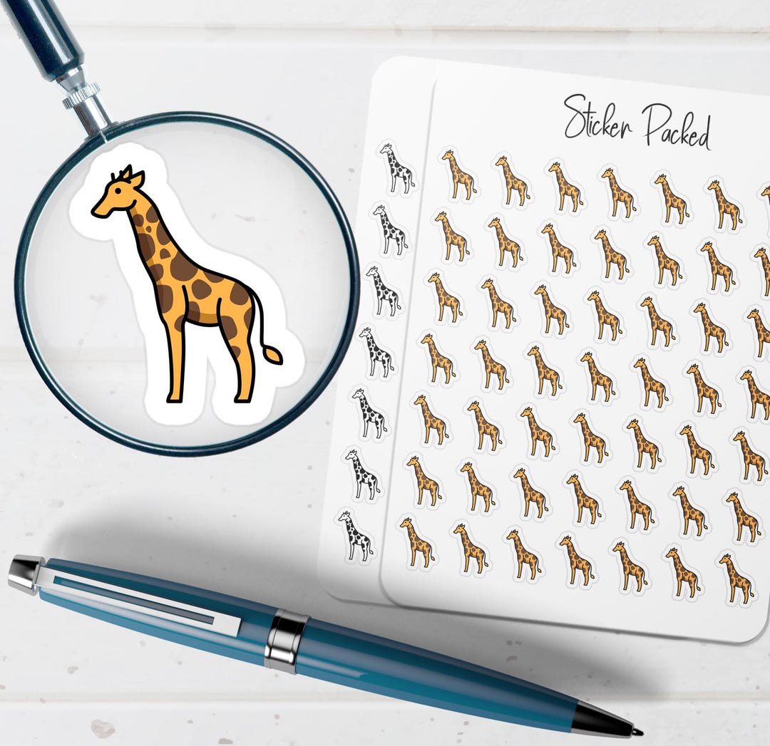 Giraffe Planner Sticker Giraffe Icon Sticker Giraffe Sticker - Etsy