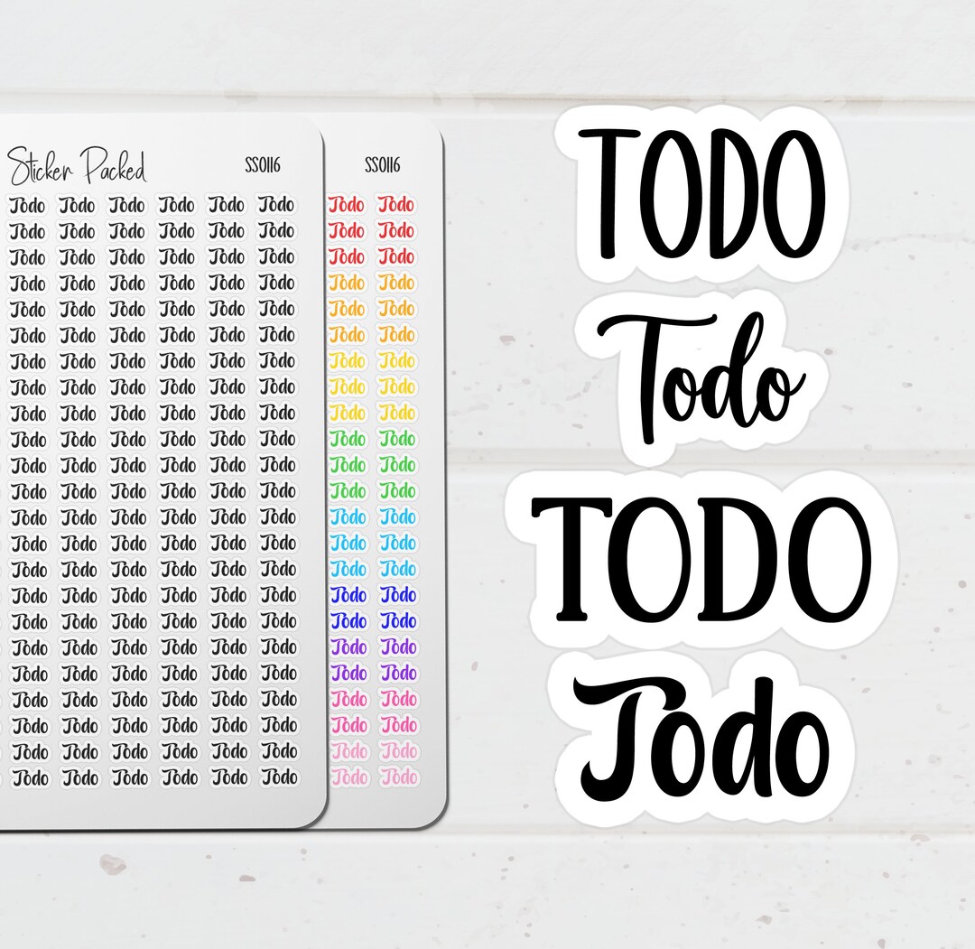 Todo Planner Sticker Todo Script Sticker Todo Word Sticker Todo Script ...