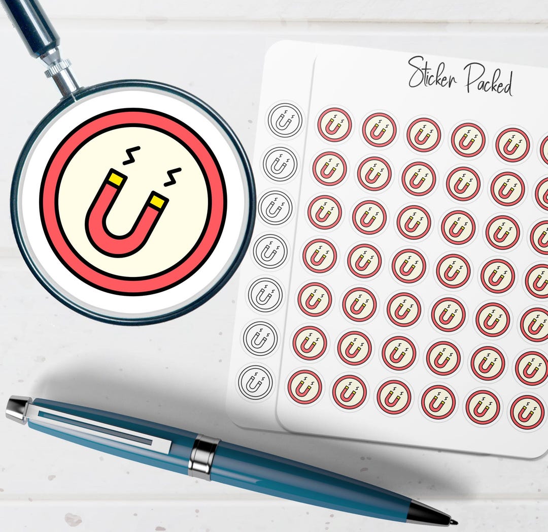 Magnetic Waves Planner Sticker Magnetic Waves Icon Sticker Magnetic ...