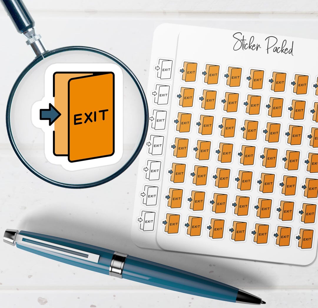Exit Planner Sticker Exit Icon Sticker Exit Sticker - Etsy
