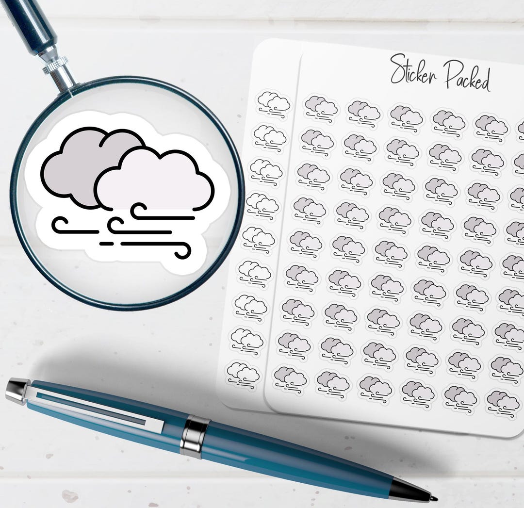 Windy Planner Sticker Windy Icon Sticker Windy Sticker - Etsy