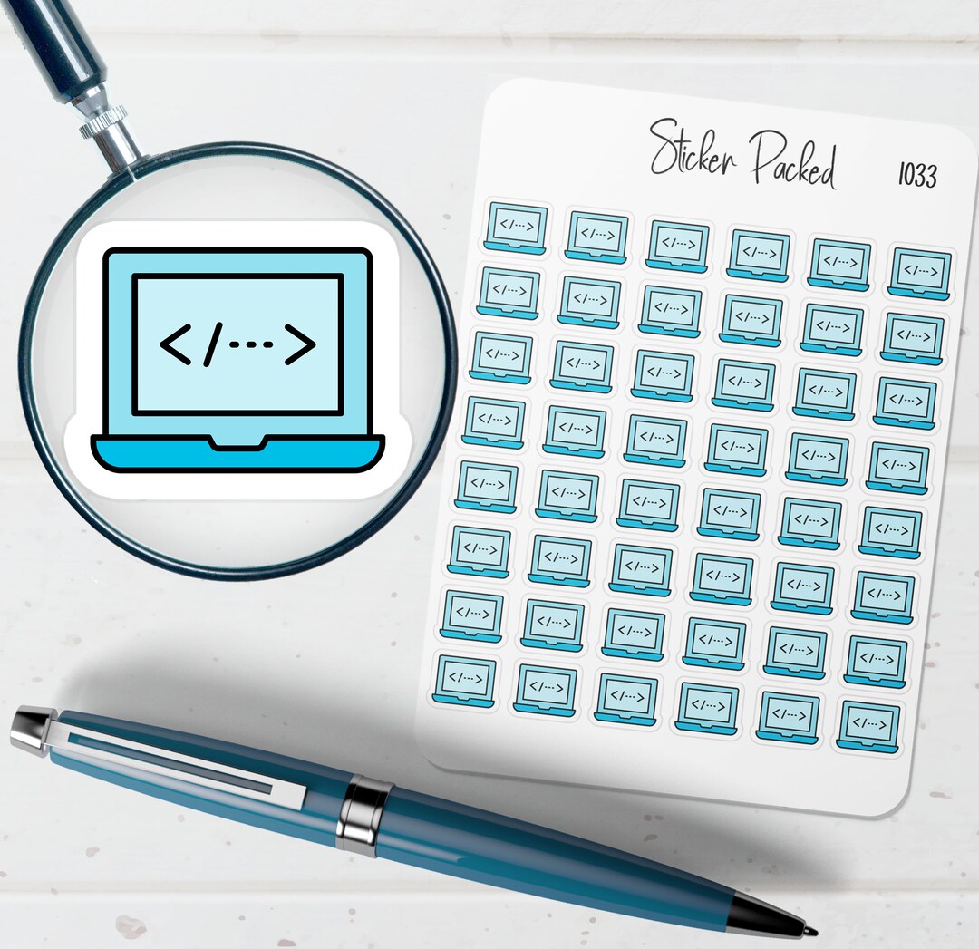 Coding Planner Sticker Coding Icon Sticker Coding Sticker - Etsy
