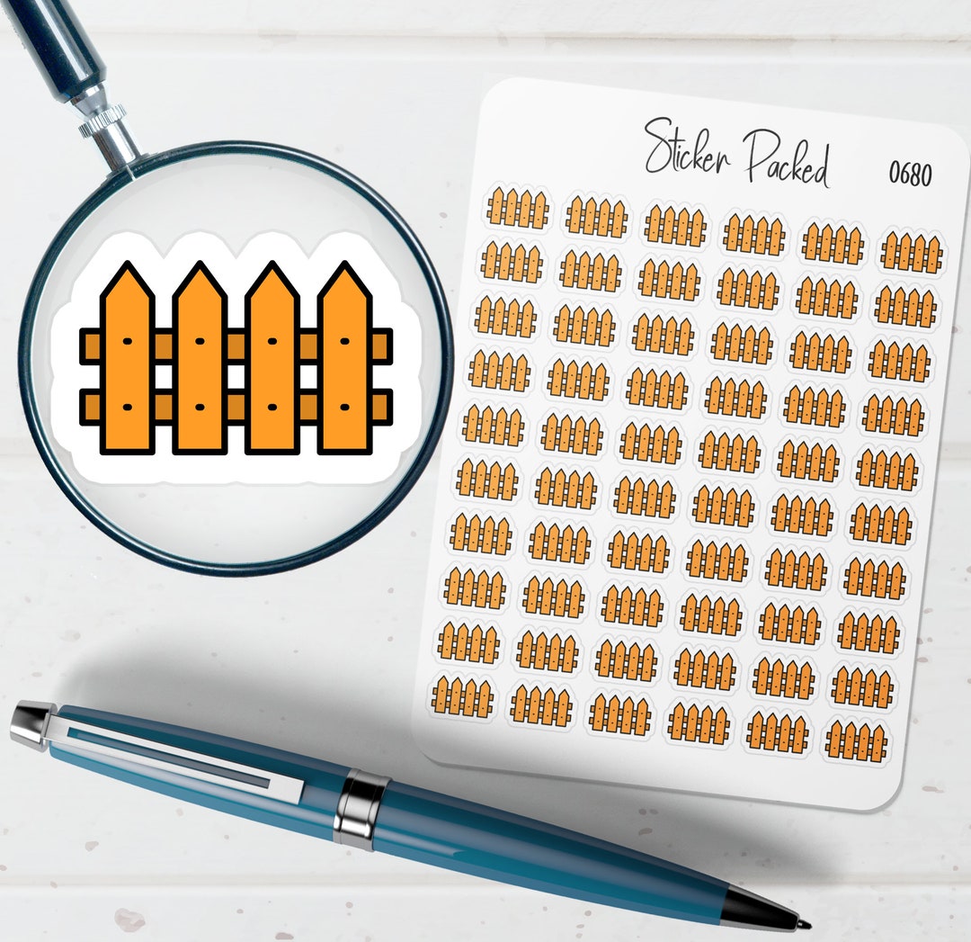 Fence Planner Sticker Fence Icon Sticker Fence Sticker - Etsy