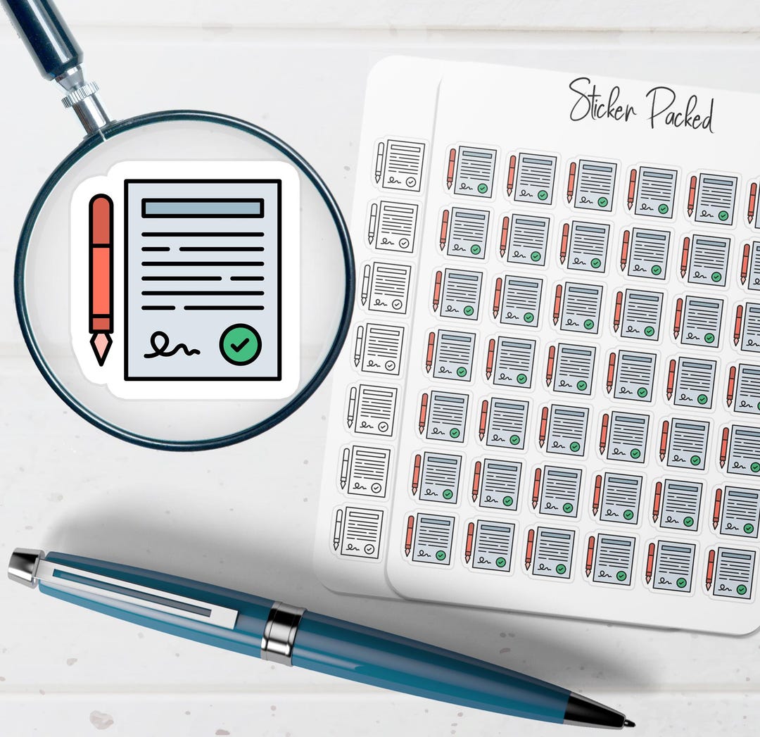 Contract Planner Sticker Contract Icon Sticker Contract Sticker - Etsy