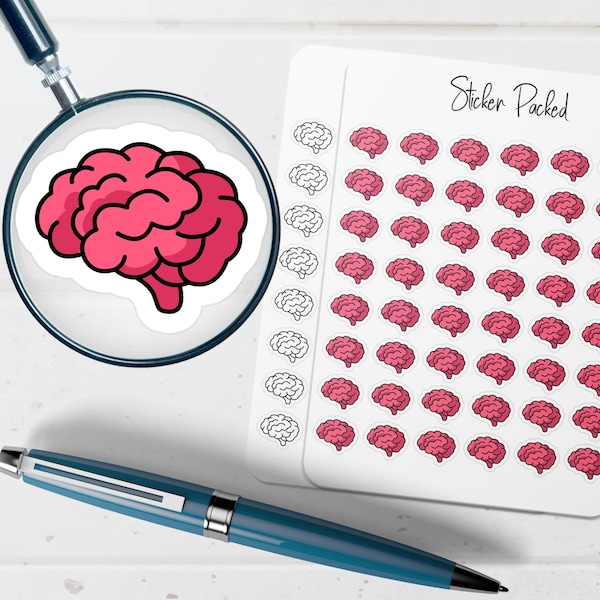 Brain Sticker - Etsy