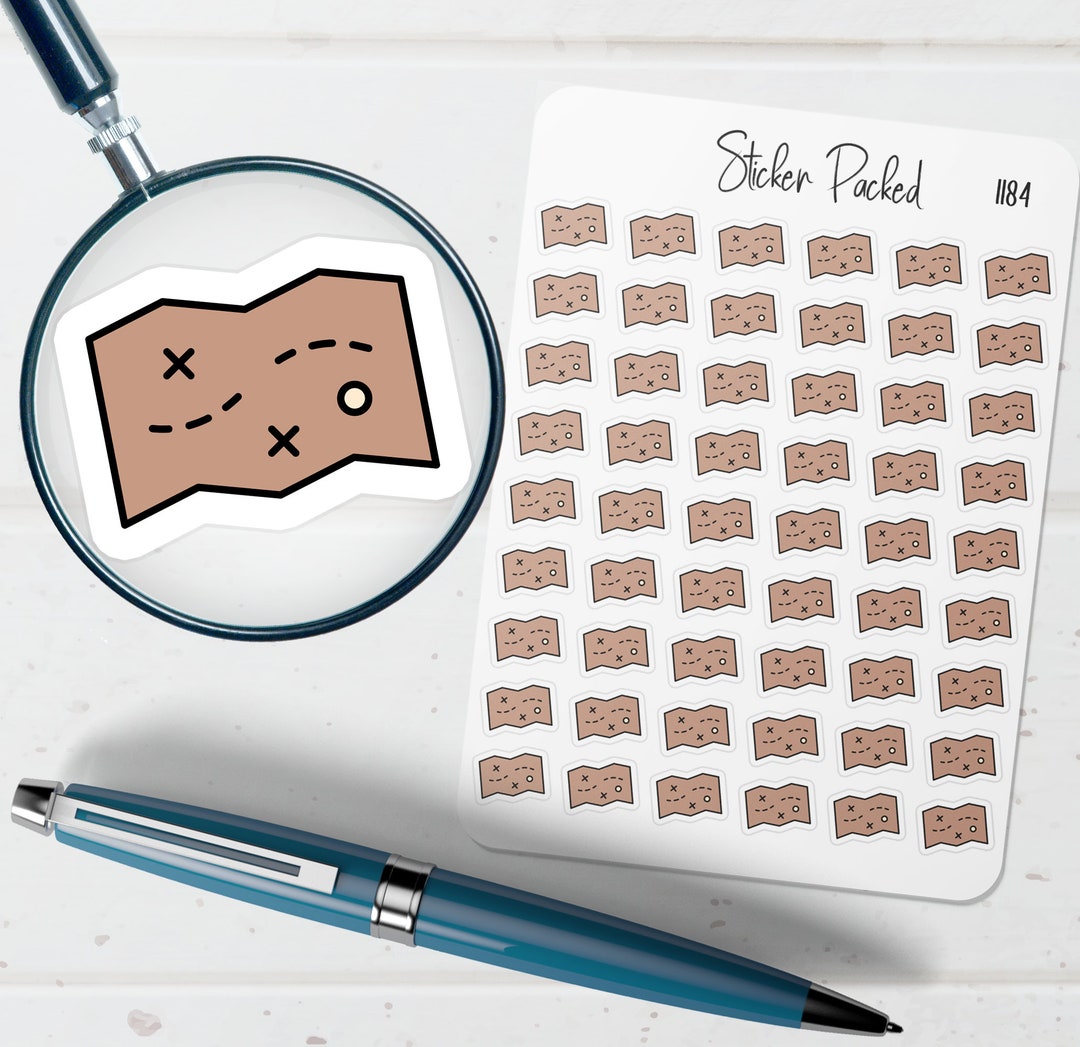 Map Planner Sticker Map Icon Sticker Map Sticker - Etsy