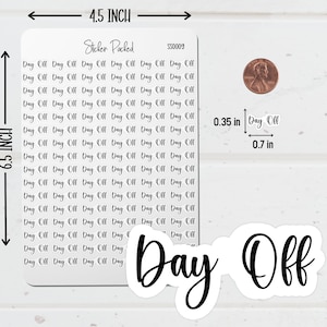 Day off Planner Sticker Day off Script Sticker Day off Word Sticker Day ...