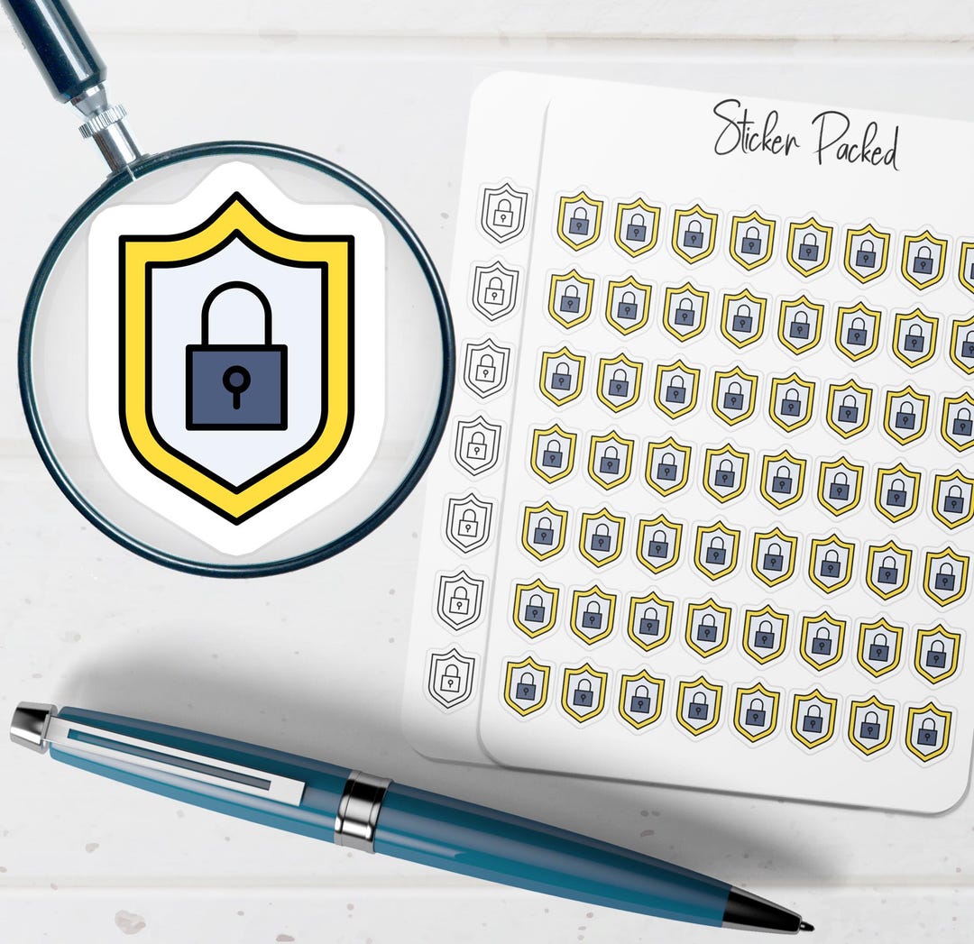 Security Shield Planner Sticker Security Shield Icon Sticker Security ...