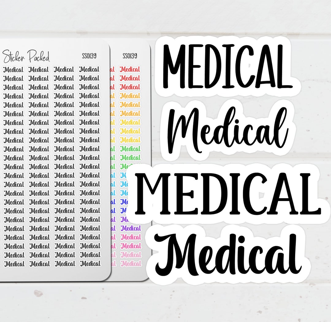 Medical Planner Sticker Medical Script Sticker Medical Word - Etsy