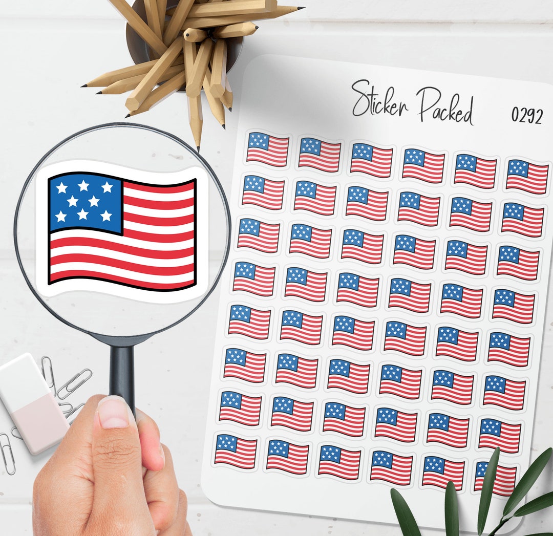 American Flag Planner Sticker American Flag Icon Sticker - Etsy