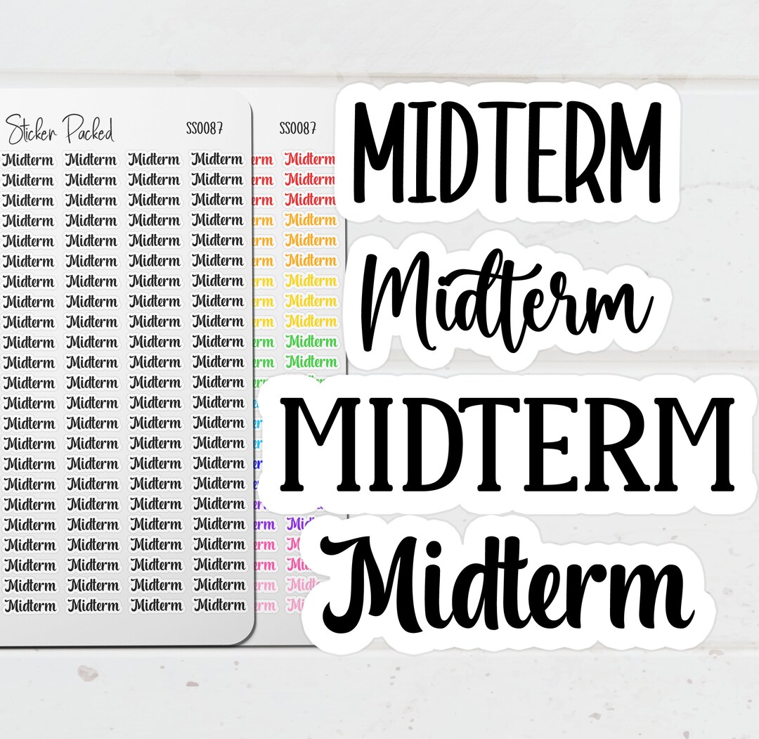 Midterm Planner Sticker Midterm Script Sticker Midterm Word Sticker ...