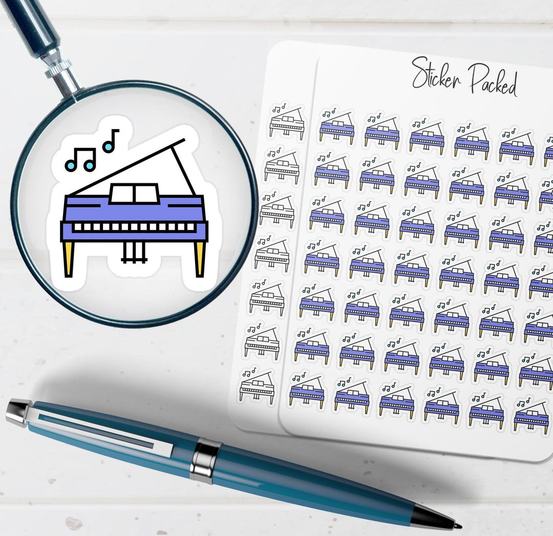 Piano Planner Sticker Piano Icon Sticker Piano Sticker - Etsy