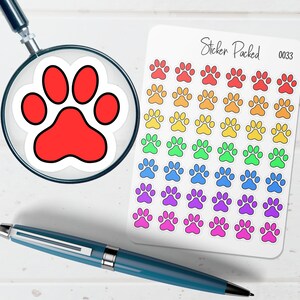 Paw Print Planner Stickers Dog Paw Planner Stickers Pet Stickers for ...