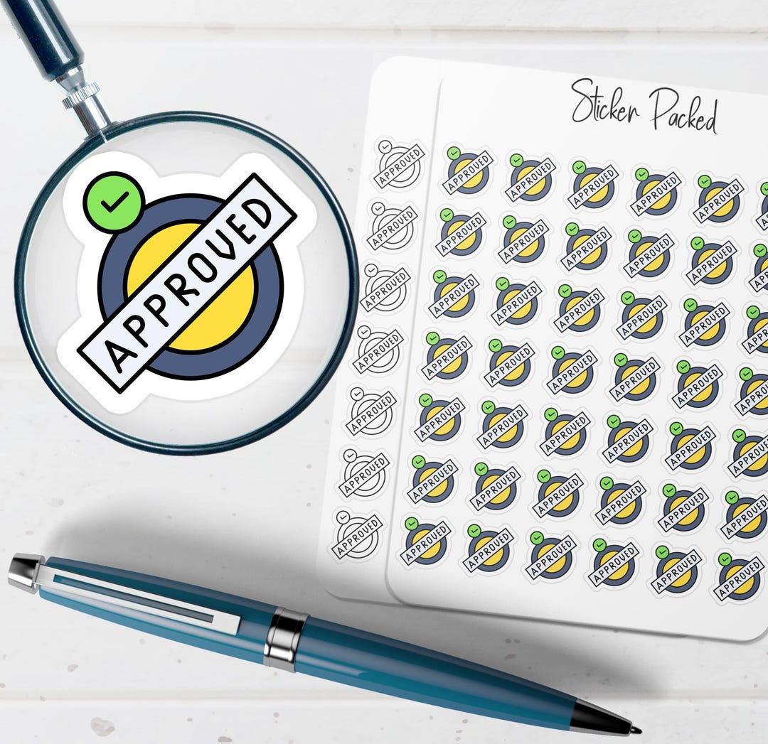 Approved Planner Sticker Approved Icon Sticker Approved Sticker - Etsy