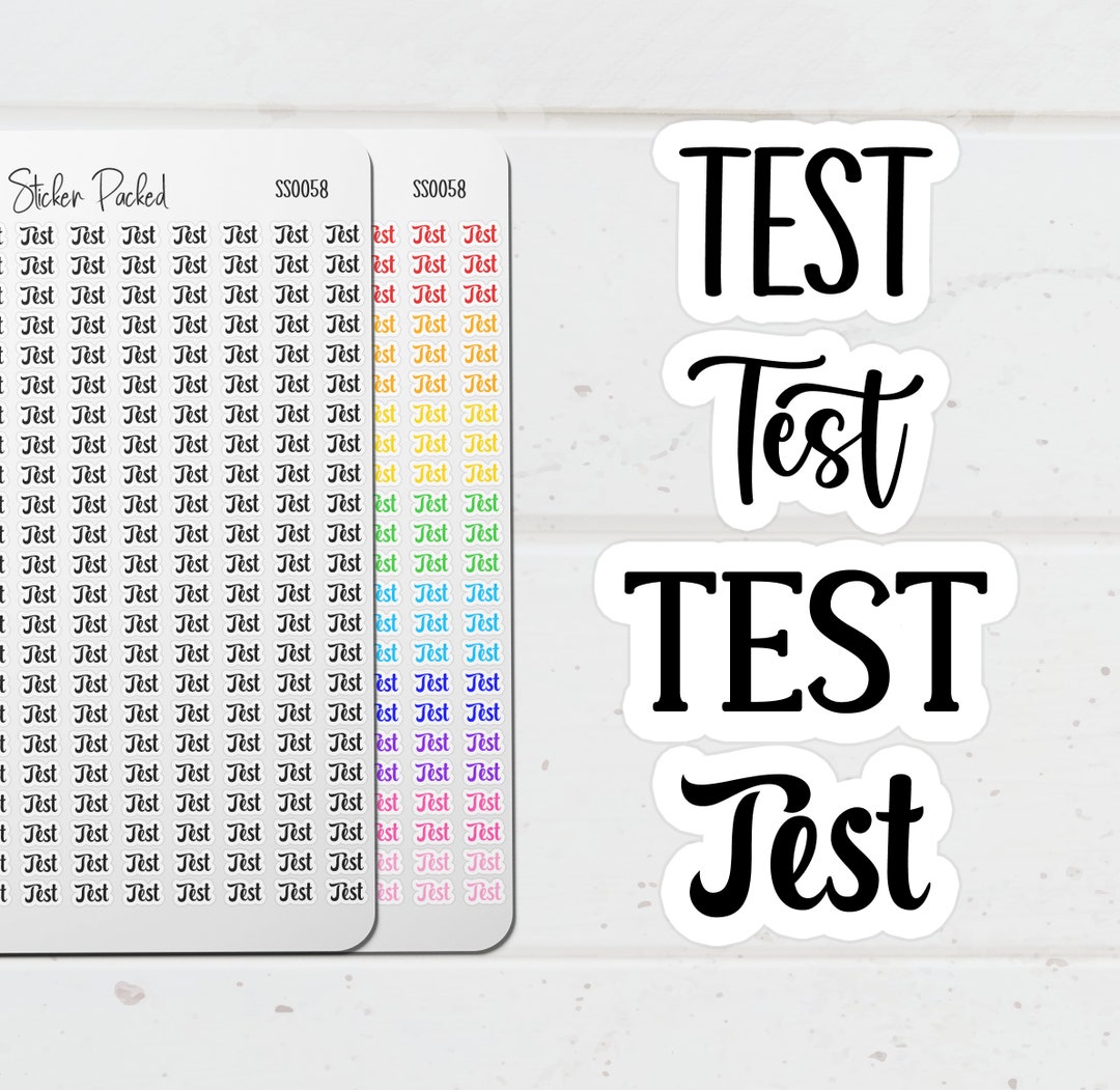 Test Planner Sticker Test Script Sticker Test Word Sticker Test Script ...