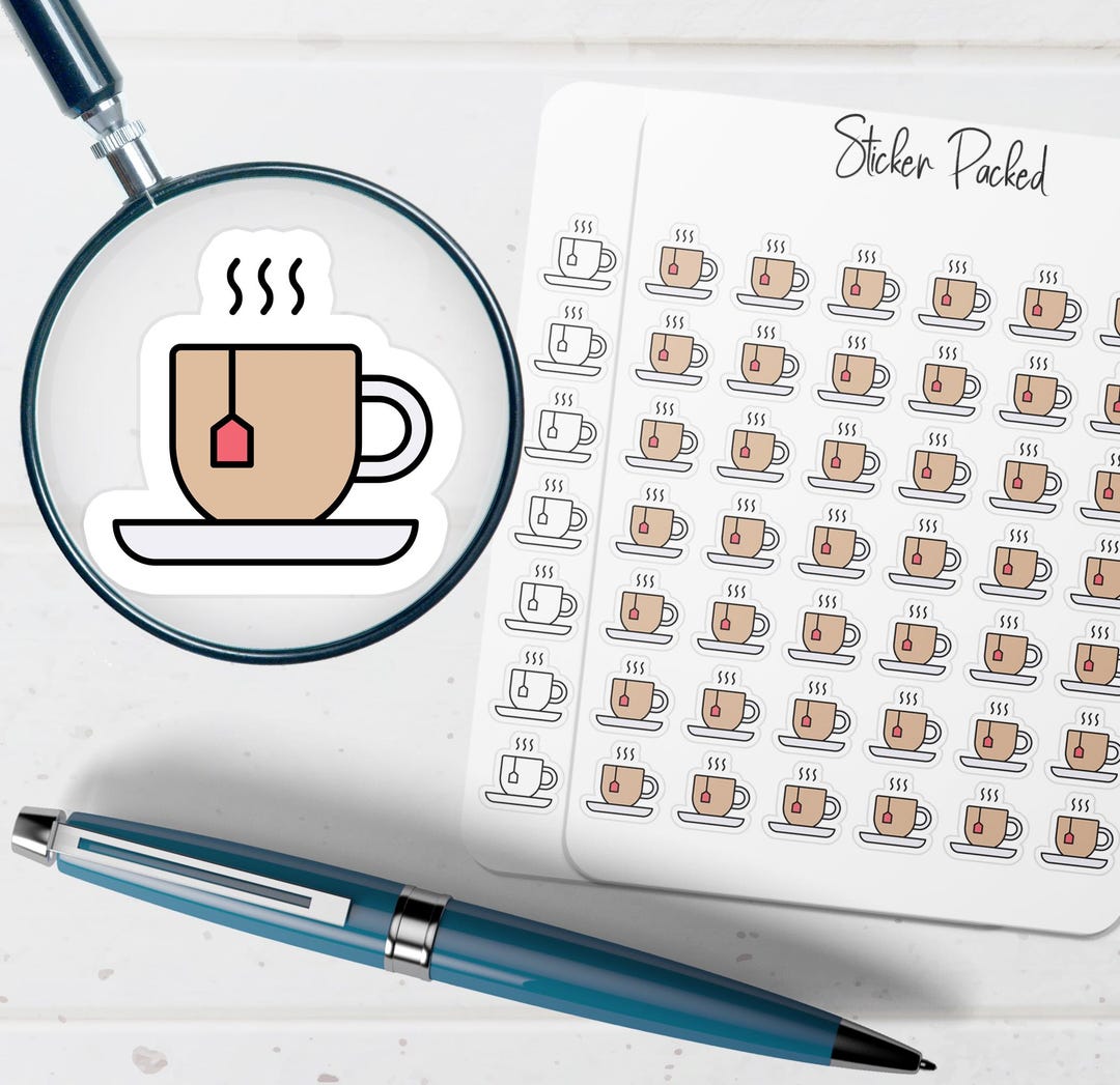 Tea Cup Planner Sticker Tea Cup Icon Sticker Tea Cup Sticker - Etsy