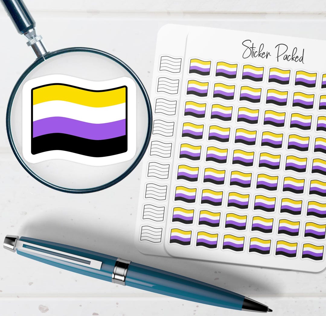 Non Binary Flag Planner Sticker Non Binary Flag Icon Sticker Non Binary ...