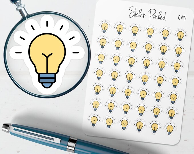 65 Cute Light Bulb/bright Idea/idea Planner Stickers - Etsy