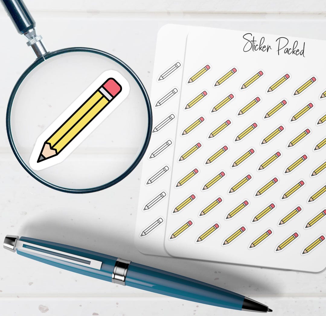 Pencil Planner Sticker Pencil Icon Sticker Pencil Sticker - Etsy