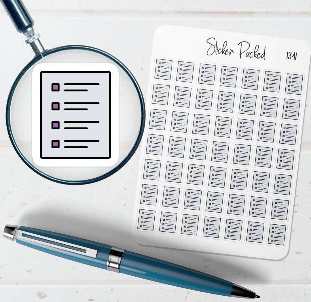 Checklist Planner Sticker Checklist Icon Sticker Checklist Sticker - Etsy
