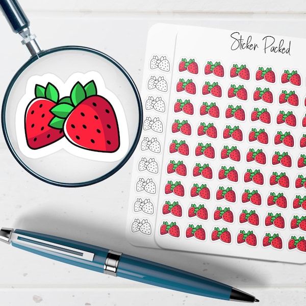 Strawberry Stickers - Etsy