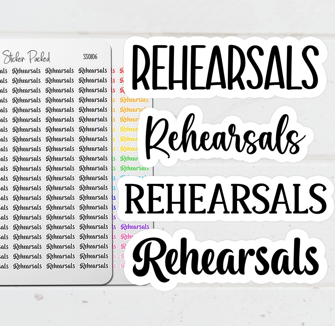 Rehearsals Planner Sticker Rehearsals Script Sticker Rehearsals Word ...