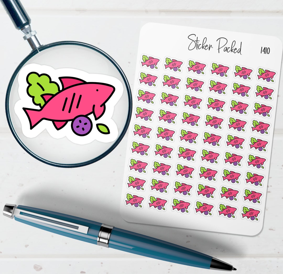 Salmon Planner Sticker Salmon Icon Sticker Salmon Sticker - Etsy