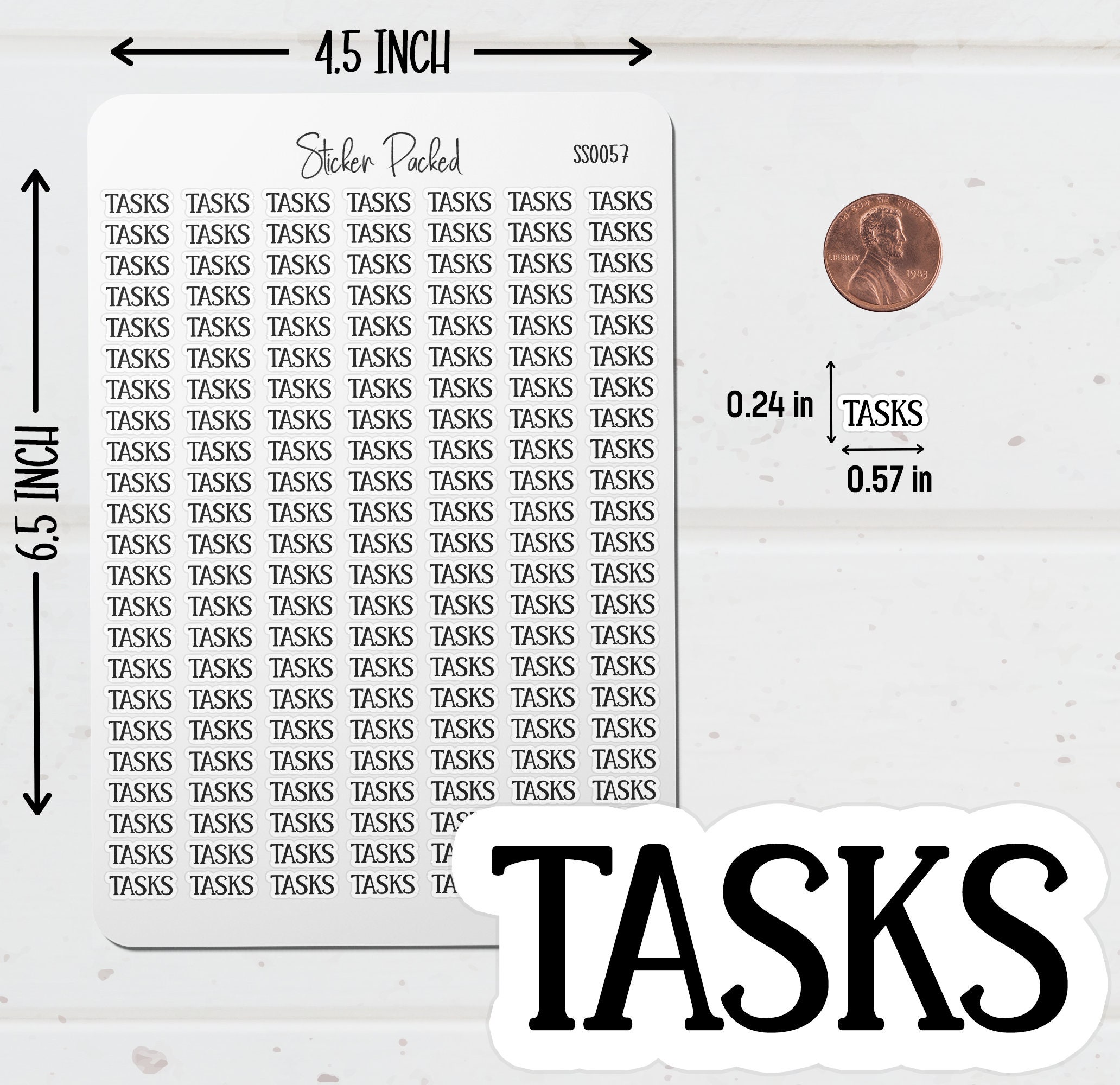 Tasks Planner Sticker Tasks Script Sticker Tasks Word Sticker Tasks ...