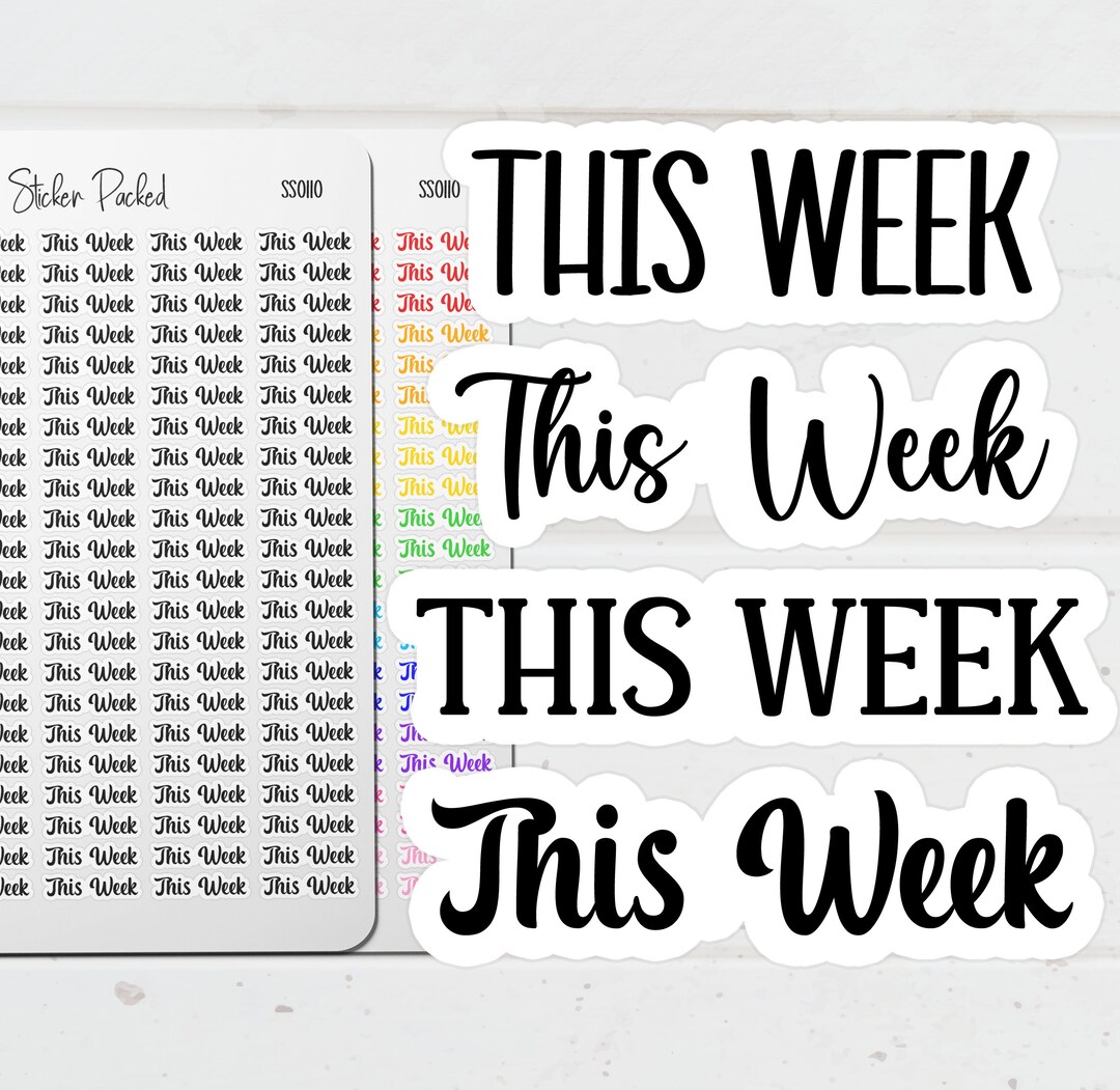 This Week Planner Sticker This Week Script Sticker This Week Word ...
