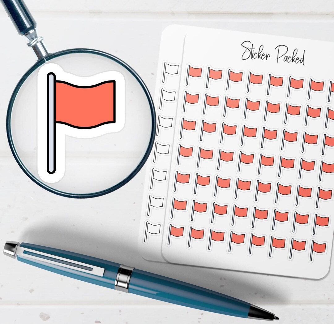 Red Flag Planner Sticker Red Flag Icon Sticker Red Flag Sticker - Etsy