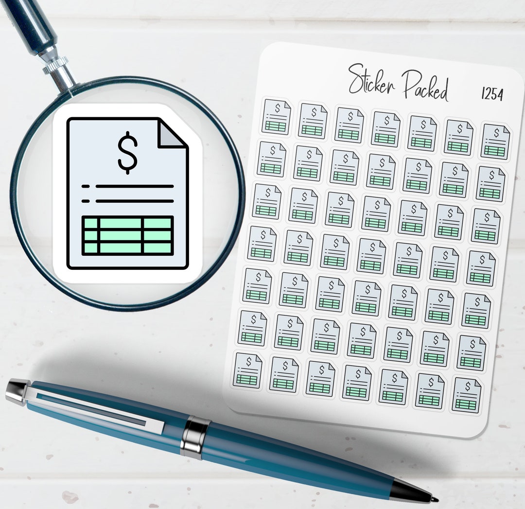 Invoice Planner Sticker Invoice Icon Sticker Invoice Sticker - Etsy