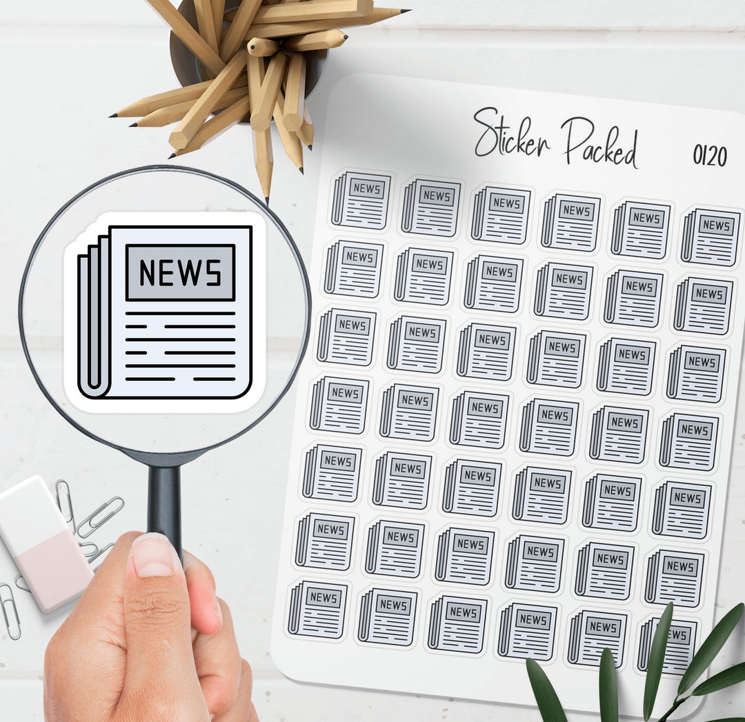 Newspaper Planner Sticker Newspaper Icon Sticker Newspaper - Etsy
