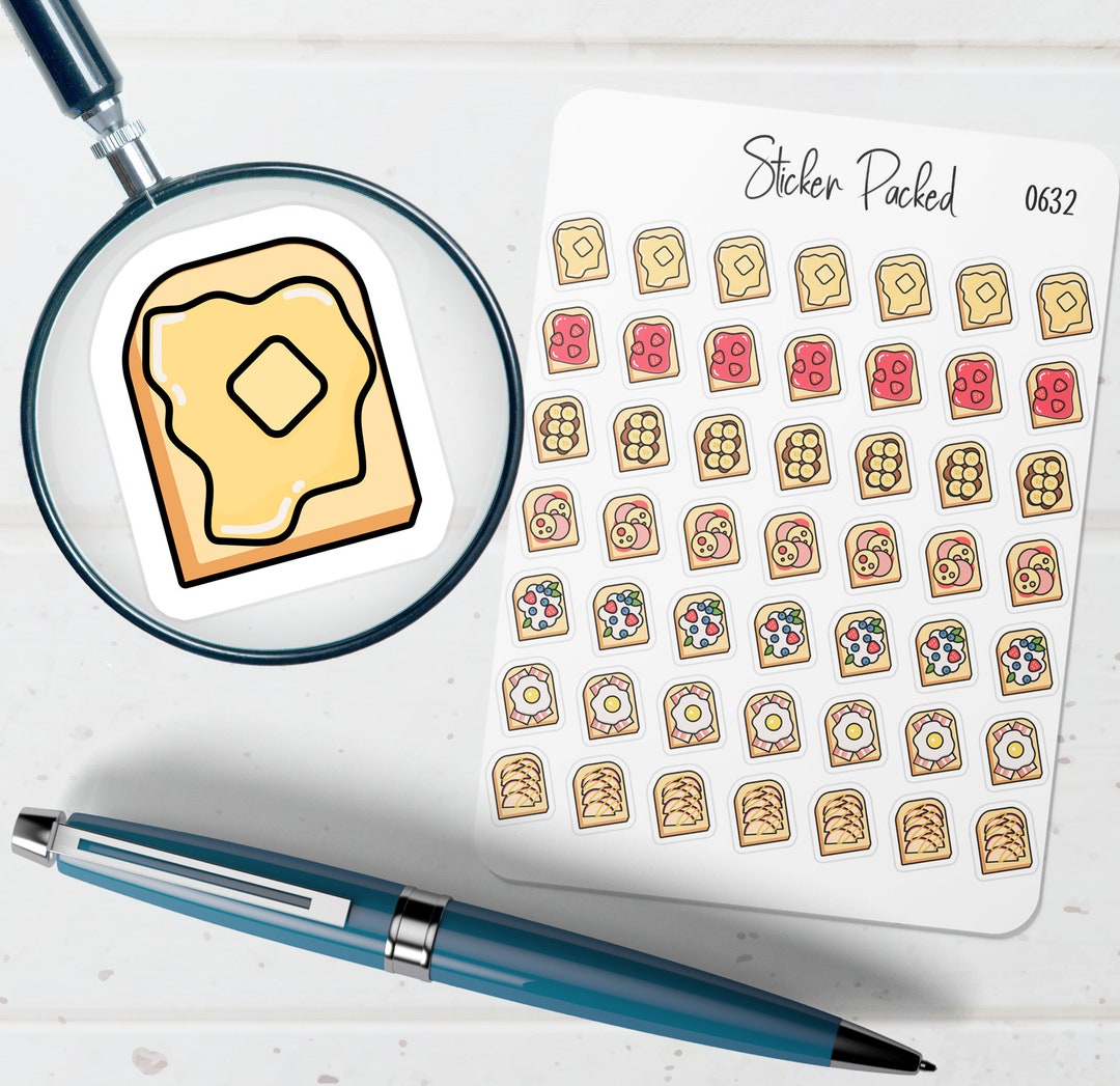 Toast Planner Sticker Toast Icon Sticker Toast Sticker - Etsy
