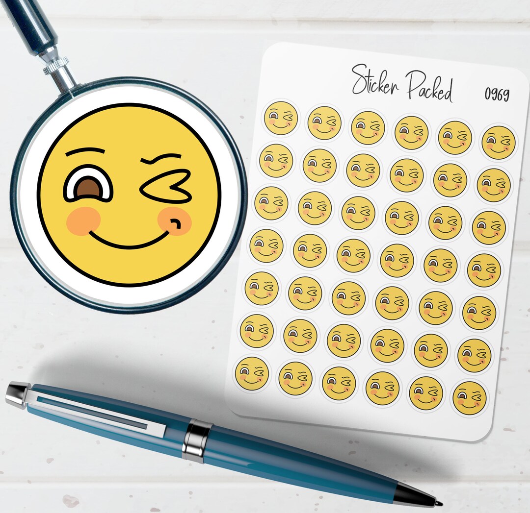 Wink Emoji Planner Sticker Wink Emoji Icon Sticker Wink Emoji Sticker ...