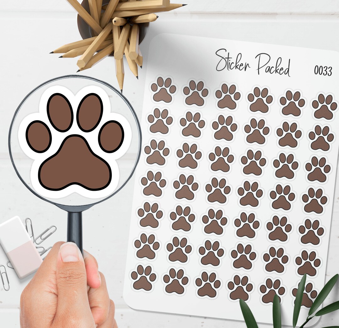 Paw Print Planner Stickers Dog Paw Planner Stickers Pet - Etsy
