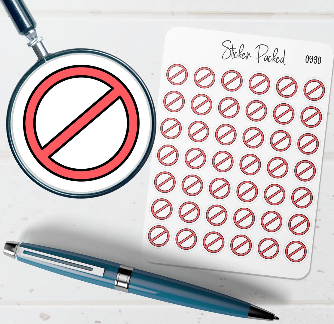 No Sign Planner Sticker No Sign Icon Sticker No Sign Sticker - Etsy