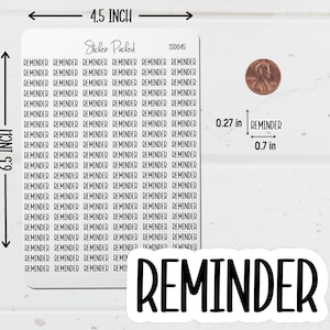 Reminder Planner Sticker Reminder Script Sticker Reminder Word Sticker ...