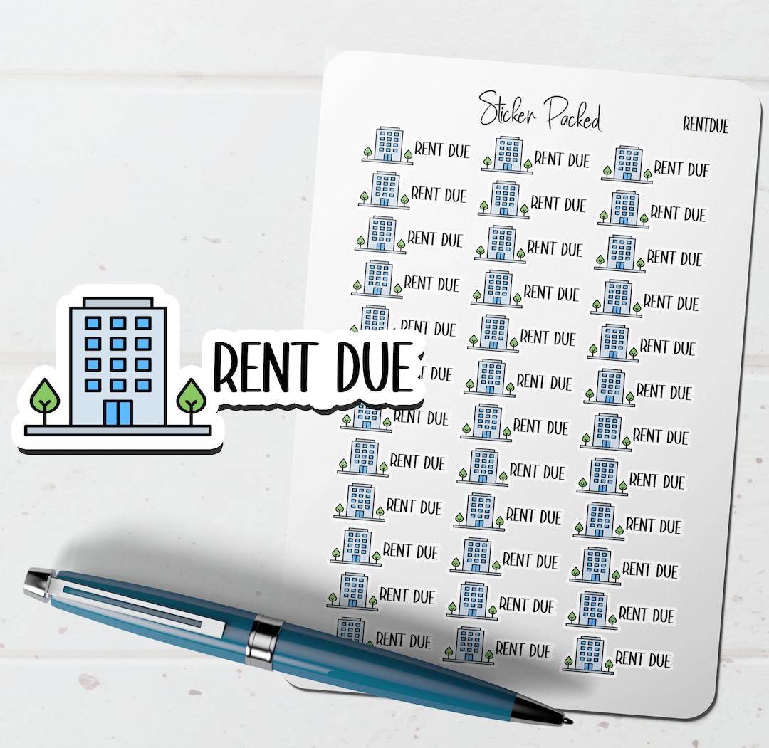 Rent Due Planner Sticker - Etsy