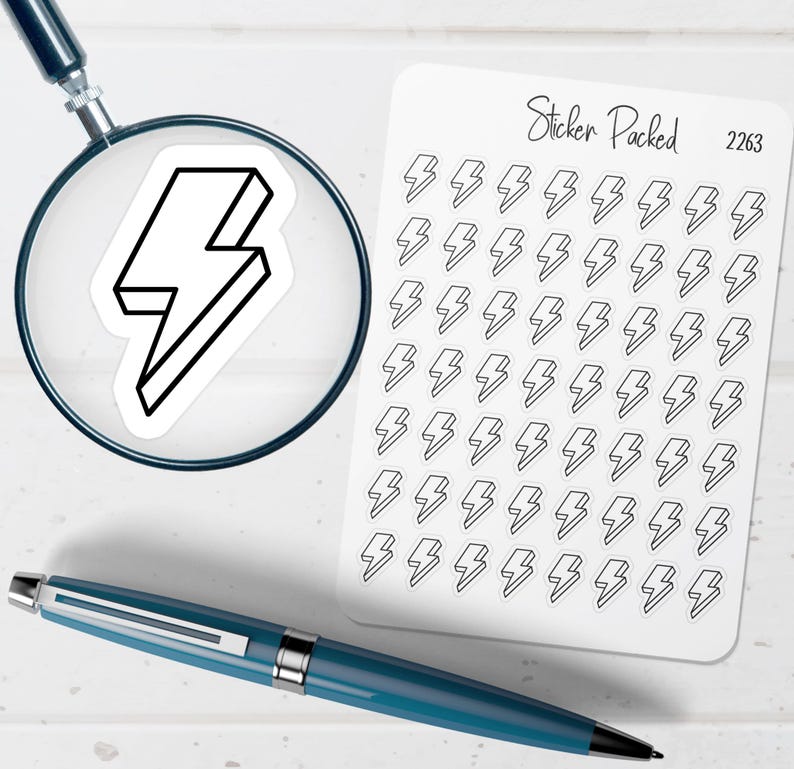 Lightning Bolt Planner Sticker Lightning Bolt Icon Sticker Lightning ...