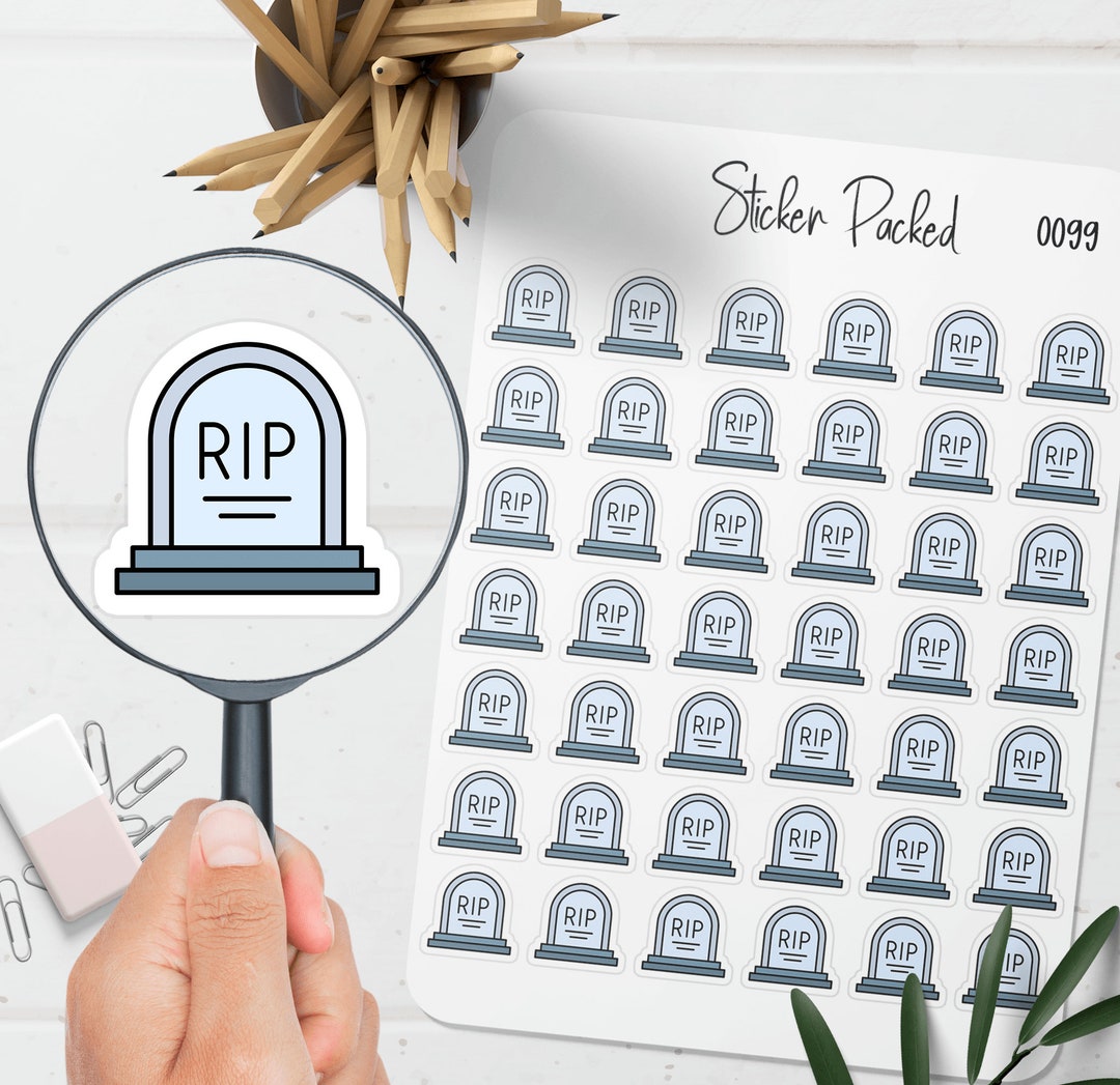 Gravestone Planner Sticker Gravestone Icon Sticker Gravestone - Etsy