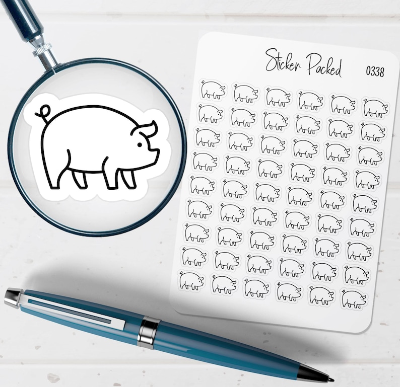 Pig Planner Sticker Pig Icon Sticker Pig Sticker - Etsy