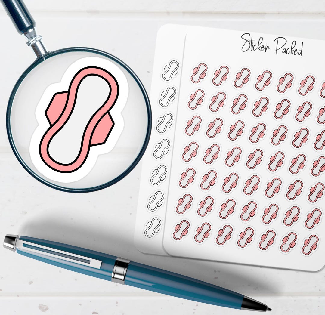 Sanitary Napkin Planner Stickers Pad Planner Stickers Period Stickers ...