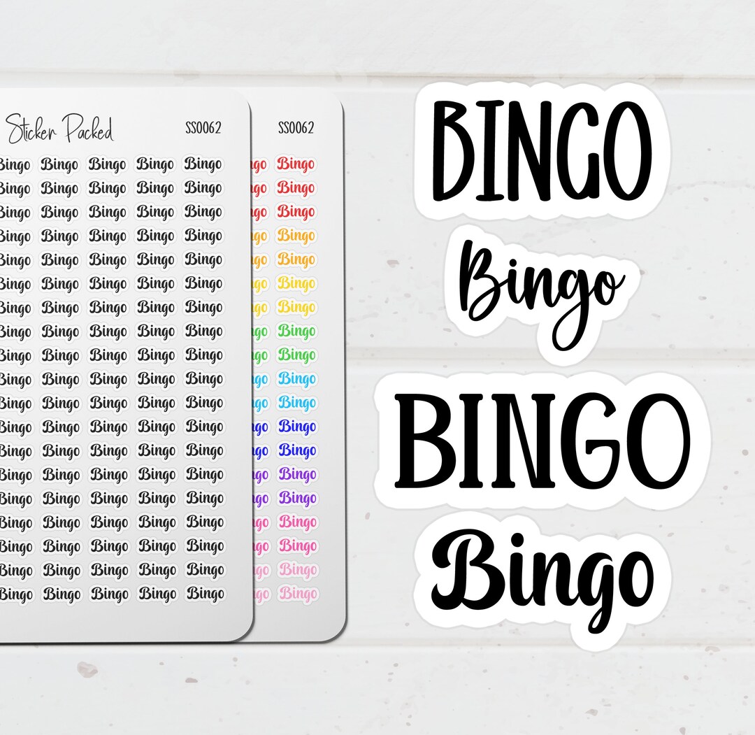 Bingo Planner Sticker Bingo Script Sticker Bingo Word Sticker Bingo ...