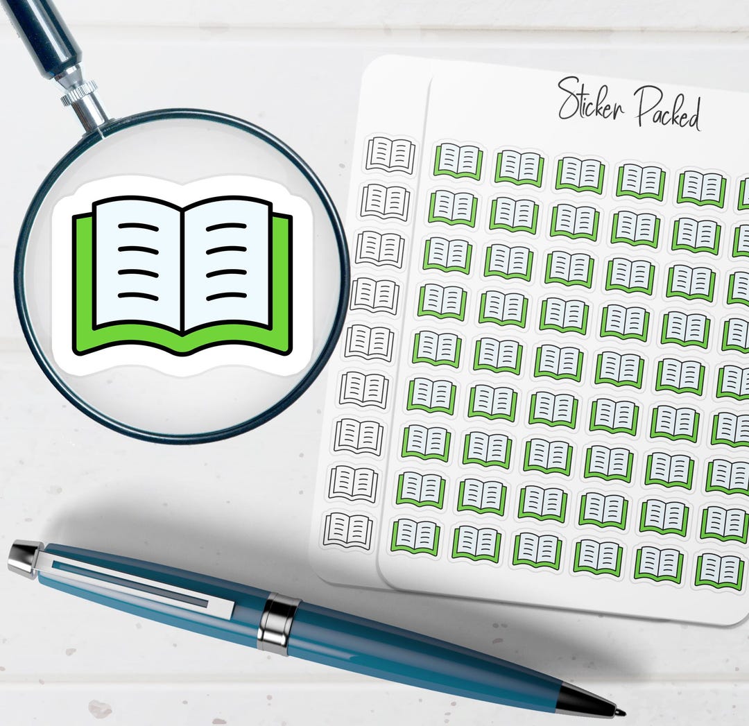 Open Book Planner Sticker Open Book Icon Sticker Open Book Sticker - Etsy