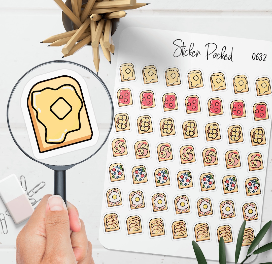 Toast Planner Sticker Toast Icon Sticker Toast Sticker - Etsy