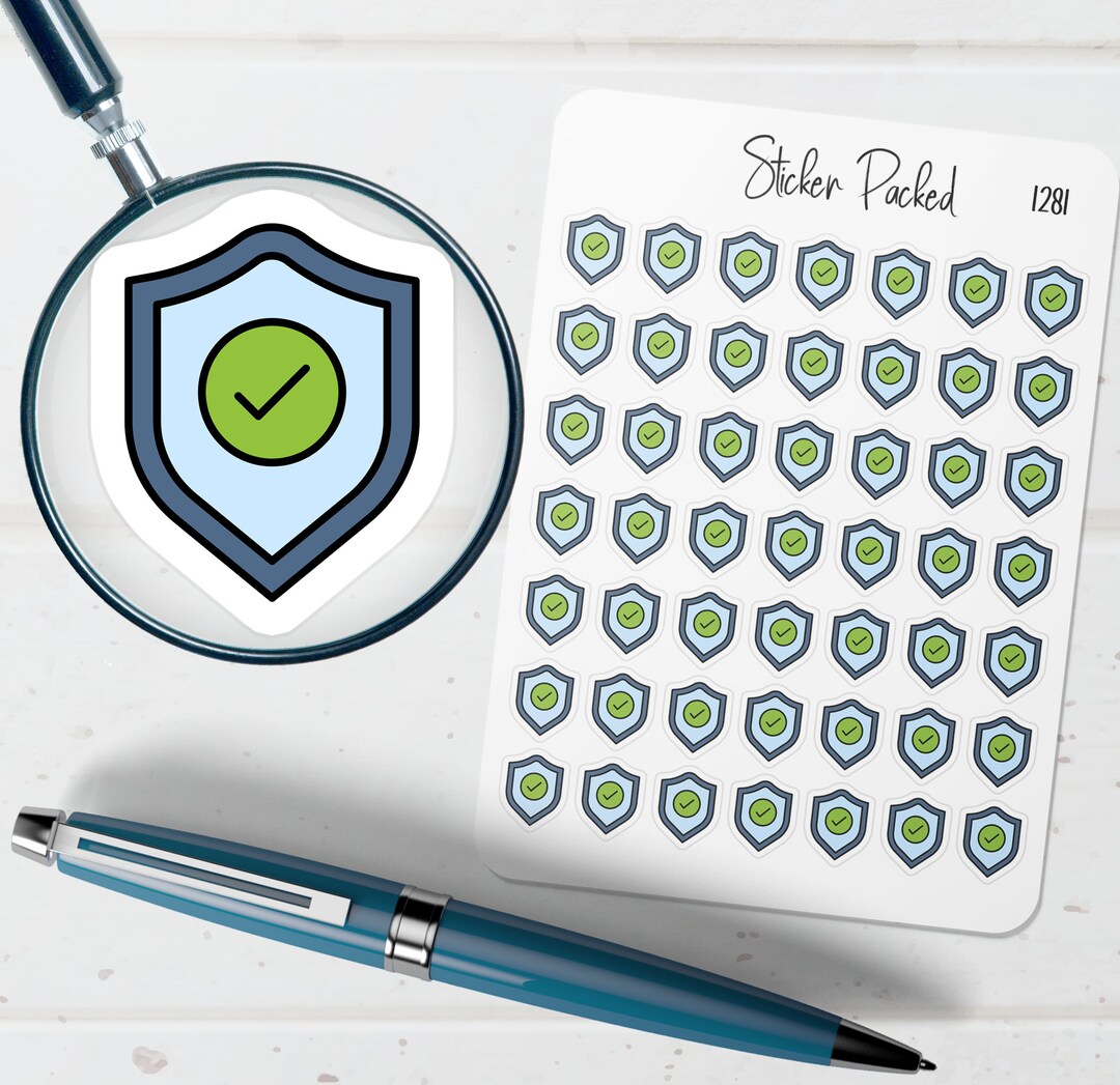 Shield Planner Sticker Shield Icon Sticker Shield Sticker - Etsy